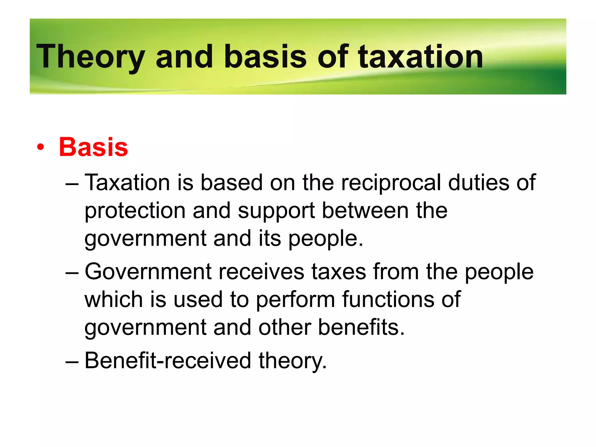 General principles of taxation | PPTX