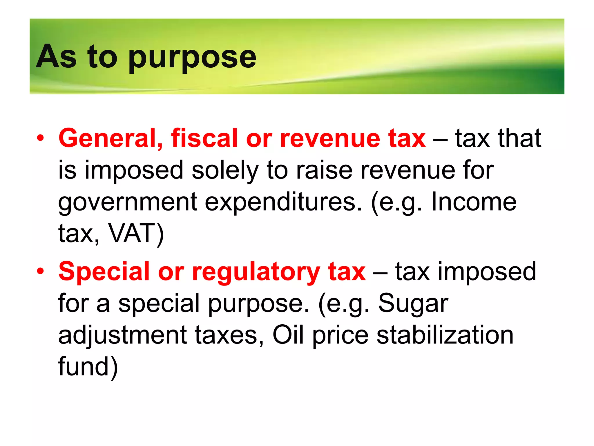 General principles of taxation | PPTX