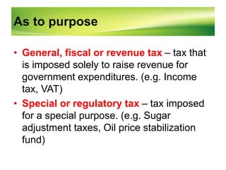 General principles of taxation | PPTX