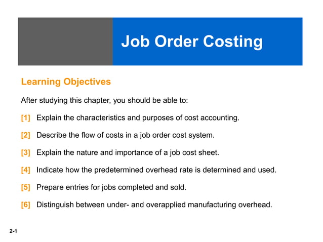 chapter 02 managerial accounting, job order | PPTX | Business ...