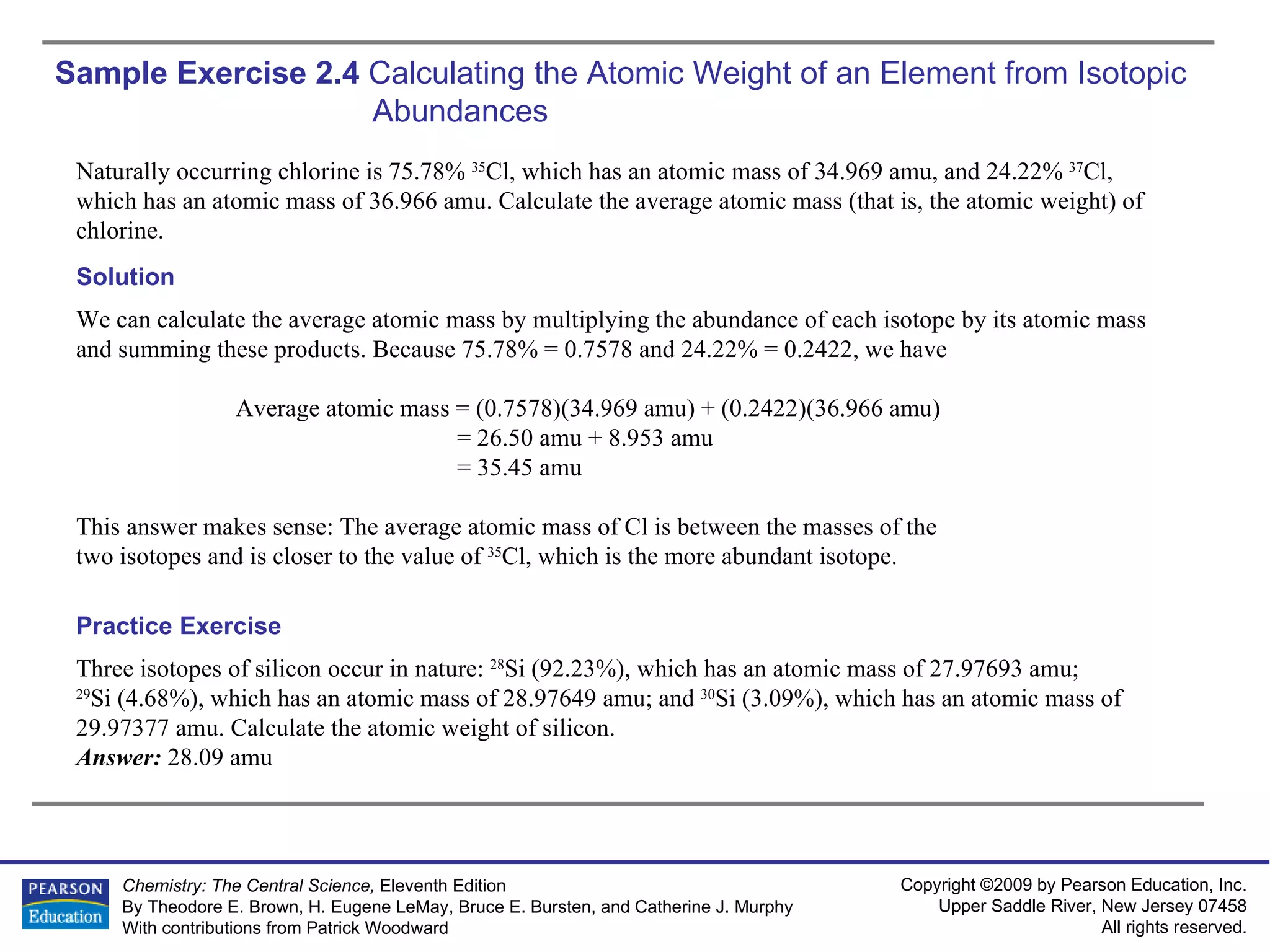 AP Chem Chapter 2 Sample Exercises | PPT