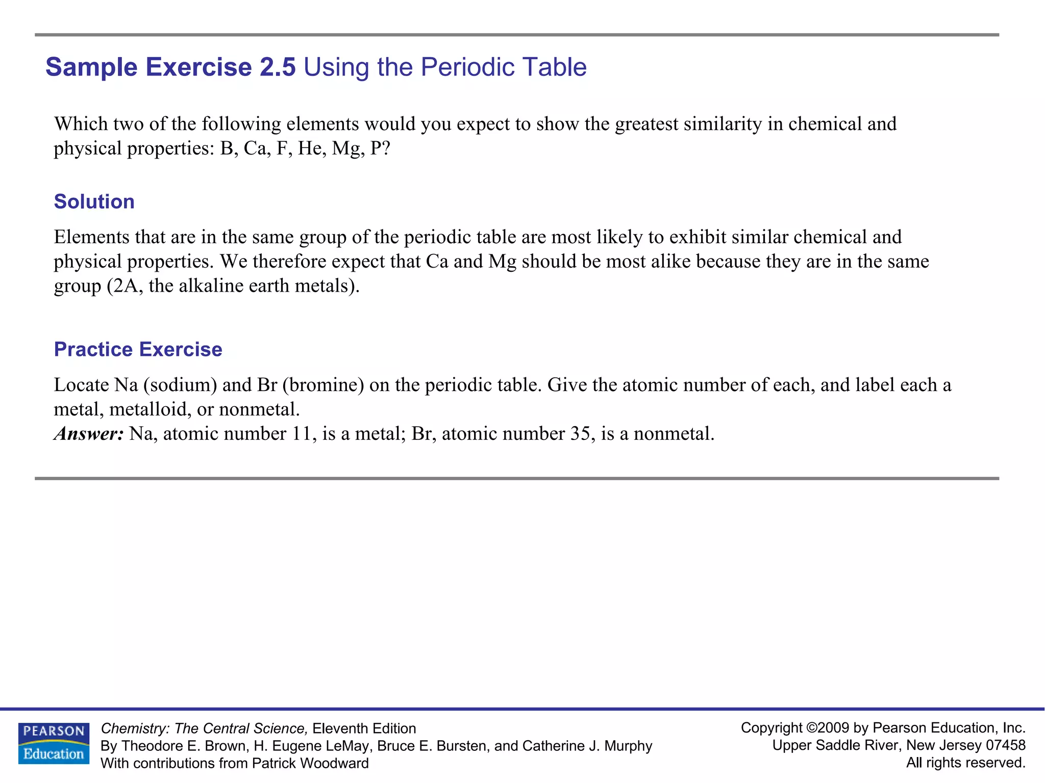 AP Chem Chapter 2 Sample Exercises | PPT