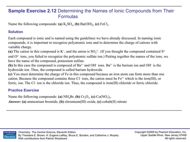 AP Chem Chapter 2 Sample Exercises | PPT