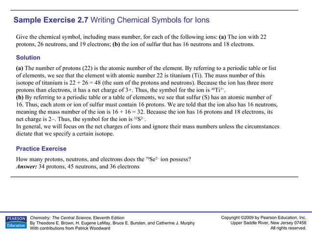 AP Chem Chapter 2 Sample Exercises | PPT