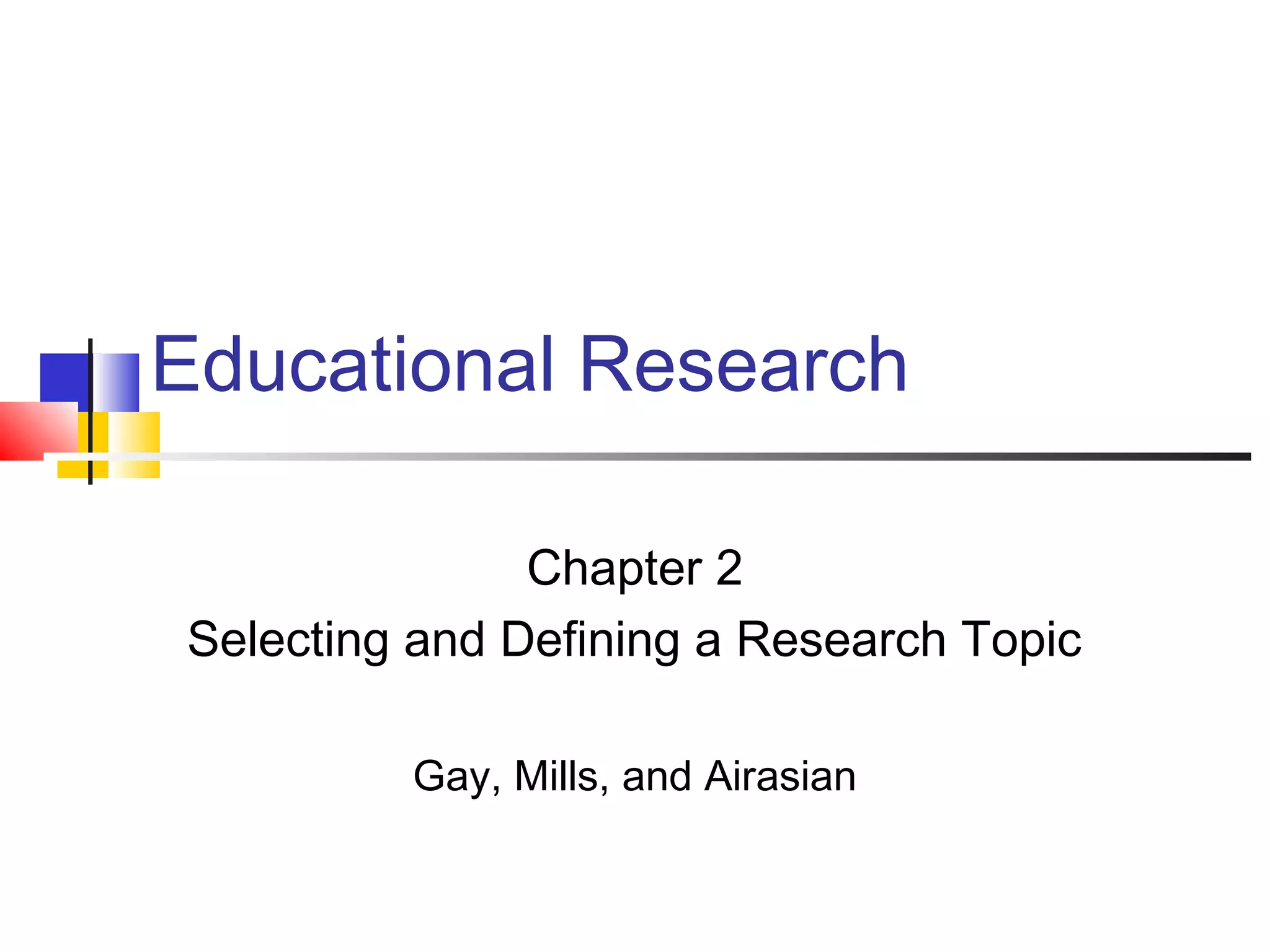 Ch02 topic selection | PPT