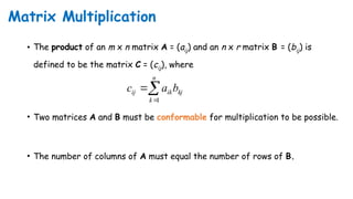 Linear Algebra Ch 2 Matrix Multiplication | PPTX