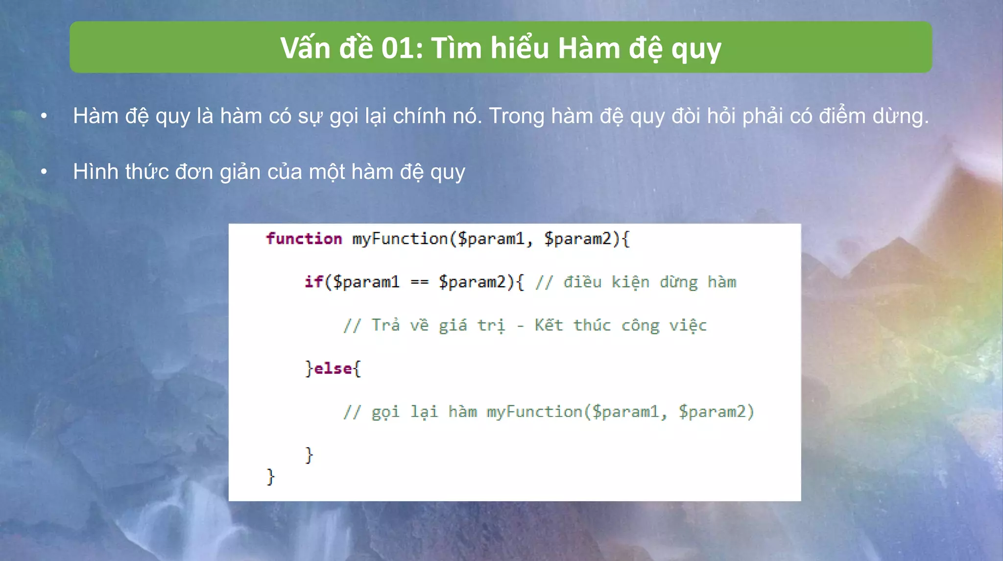 Giao trinh PHP nang cao - Kỹ thuật đệ qui trong PHP (CH003 Bài 3) | PPTX