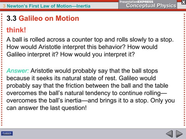 law of inertia | PPT | Physics | Science