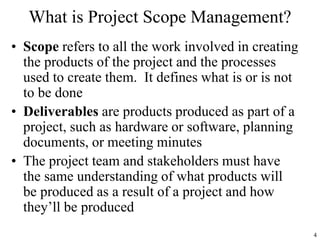 Project Scope Management in IT Project and Software Project | PPT