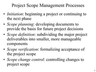Project Scope Management in IT Project and Software Project | PDF