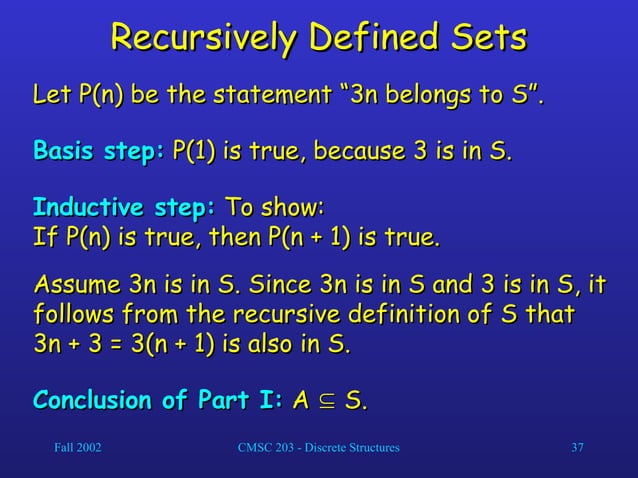 Sequences, mathematical induction and recursion | PPT | Programming Languages | Computing