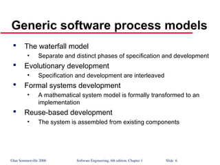Describe various software process models. Identify advantages and ...