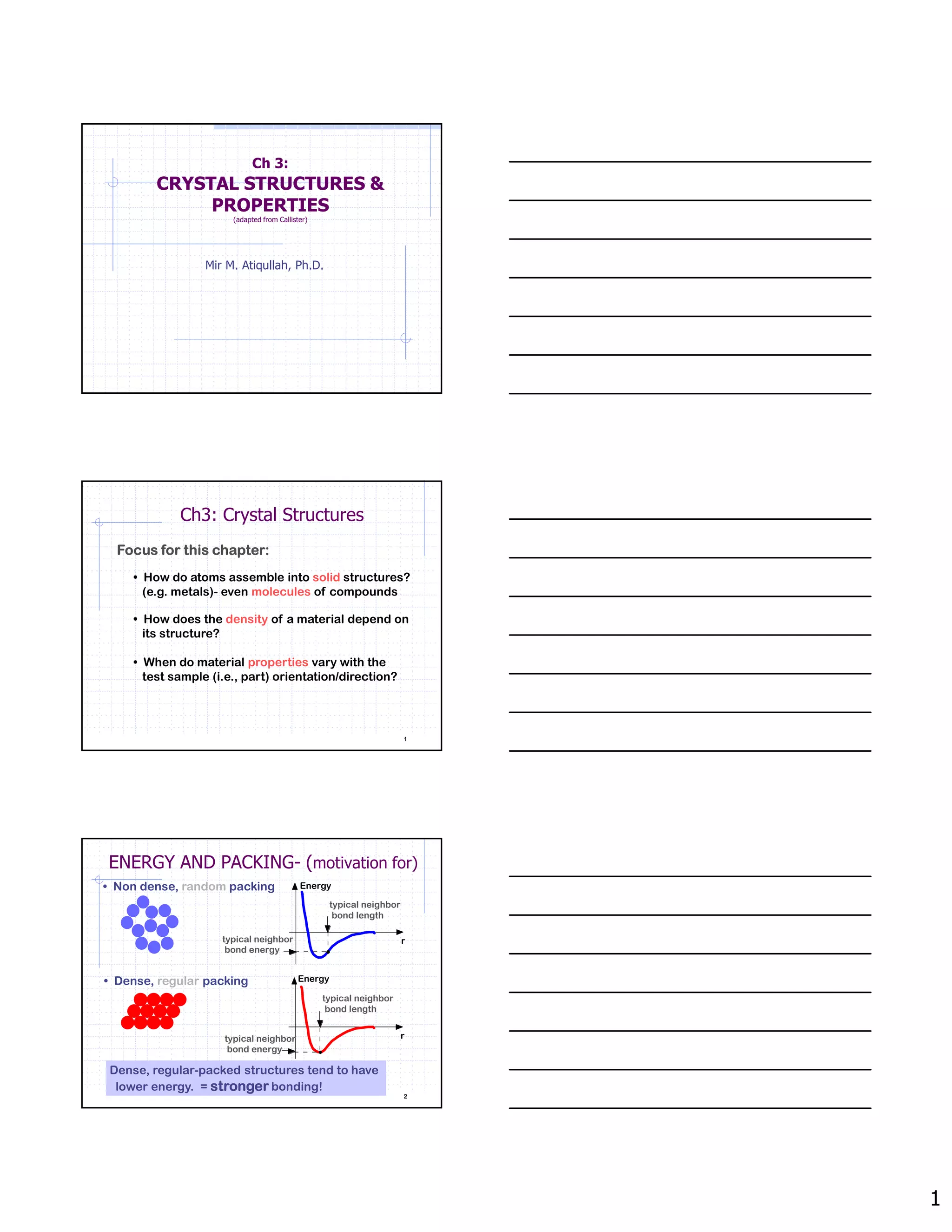 Ch03 crystal structures-fall2016-sent | PDF | Chemistry | Science