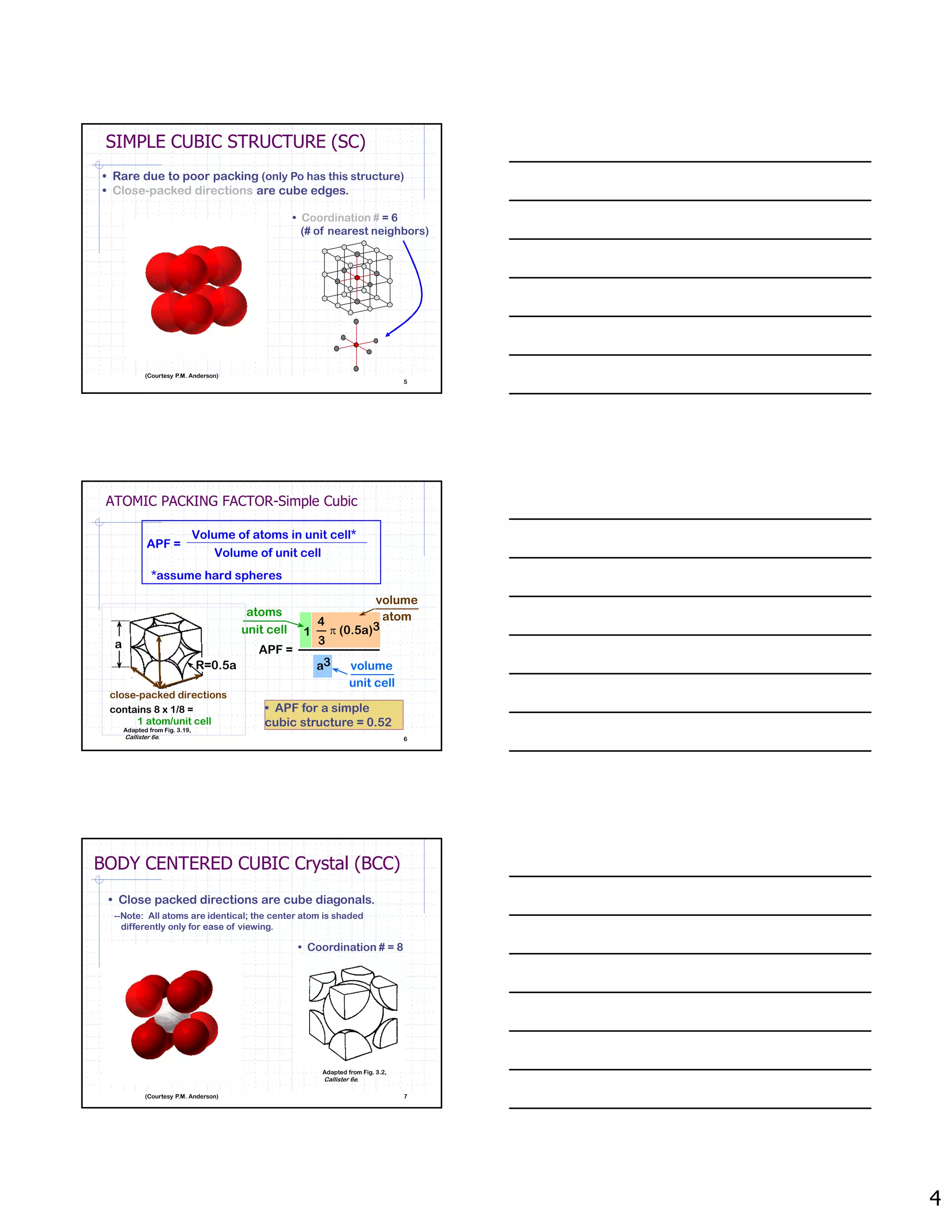 Ch03 crystal structures-fall2016-sent | PDF | Chemistry | Science