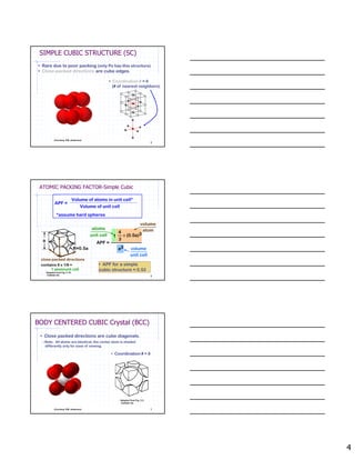 Ch03 crystal structures-fall2016-sent | PDF | Chemistry | Science
