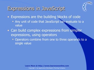 JavaScript: Operators and Expressions | KEY