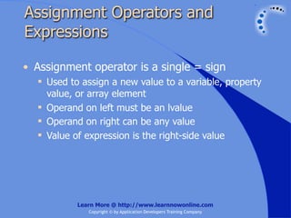 JavaScript: Operators and Expressions | KEY