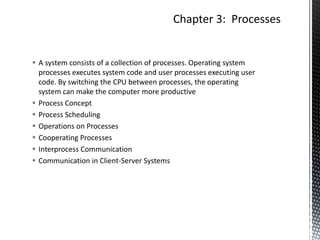 Ch03- PROCESSES.ppt | Operating Systems | Computer Software and Applications