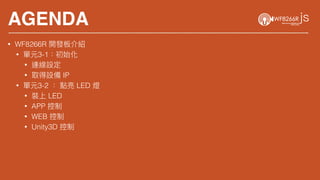 Unity3D with WF8266R : CH03 Setup with Unity3D | PPT