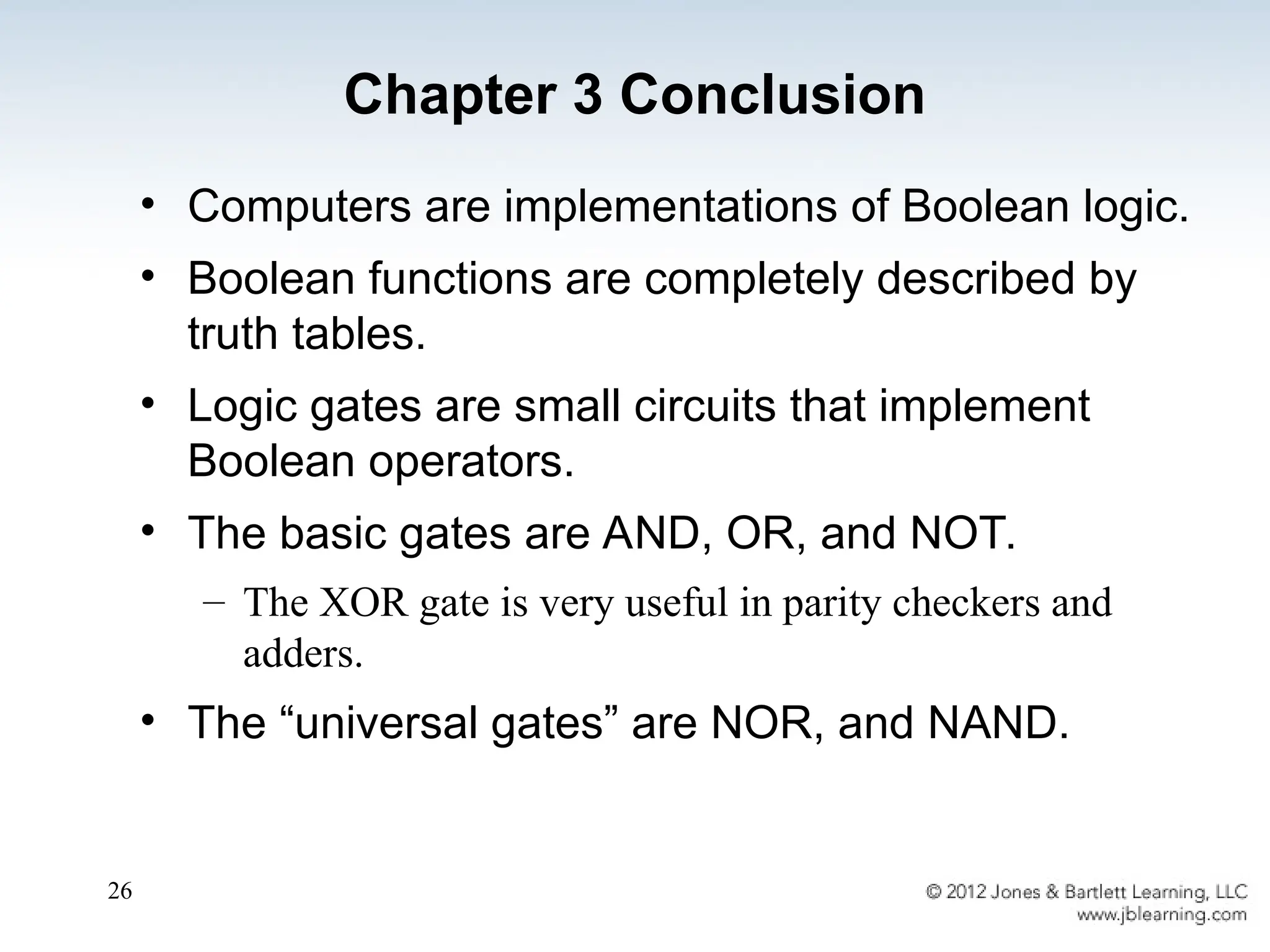 CAO- Chapter 3 Boolean Algebra and Digital Logic | PPT