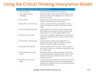Ch03 critical thinking | PPT