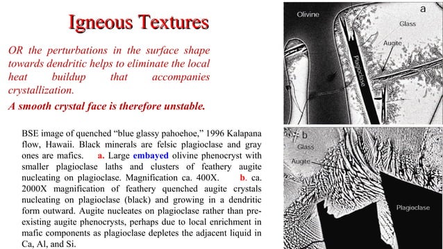 Ch 03 igneous textures | PPT | Chemistry | Science