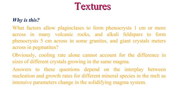 Ch 03 igneous textures | PPT | Chemistry | Science