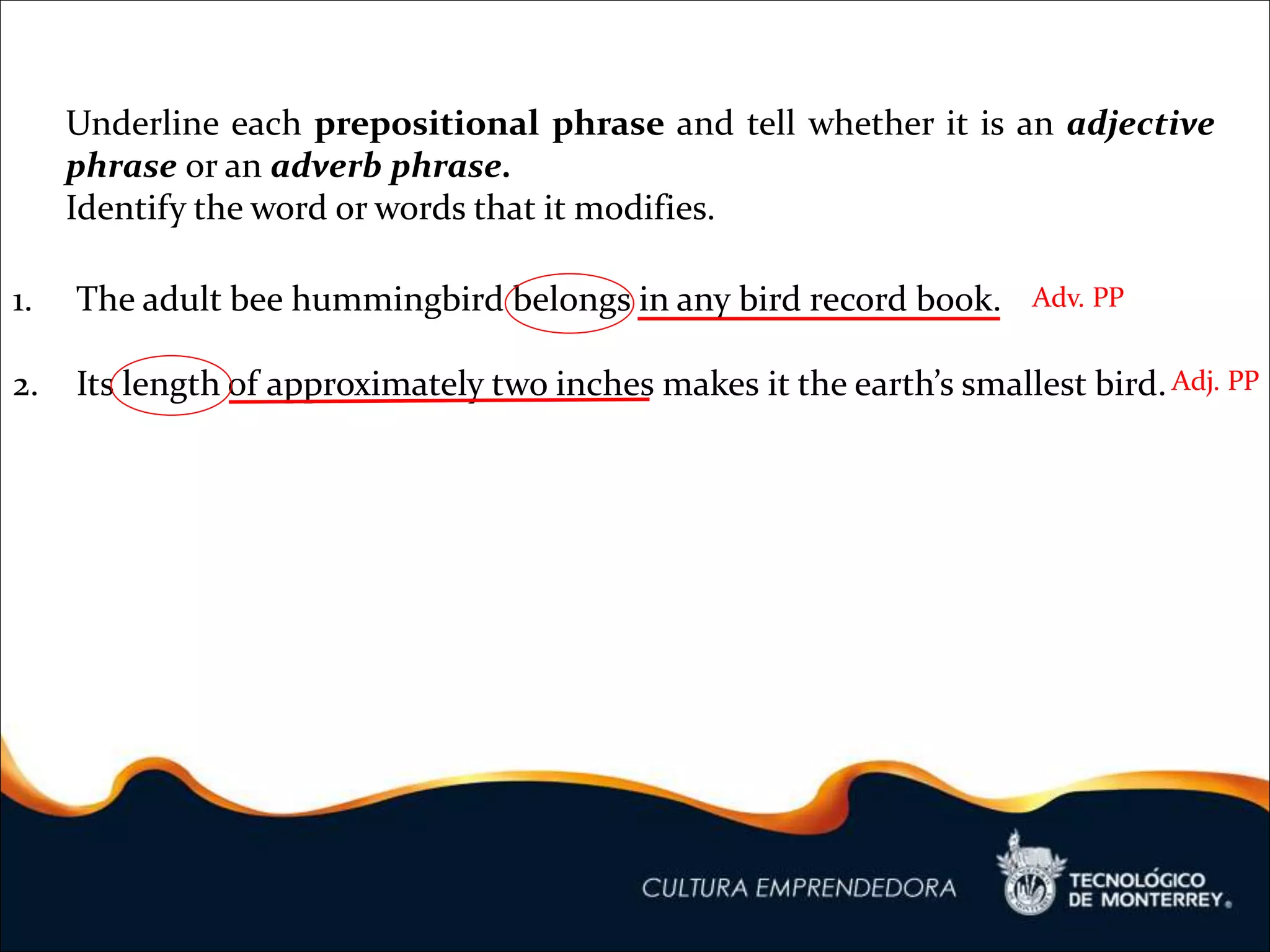 Ch 03 (prepositional phrases, appositives, verbals) ppp | PPT