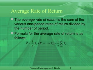 Risk and Return: An Overview of Capital Market Theory | PPT