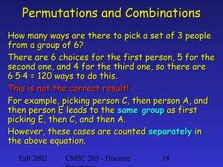 Discrete mathematics counting and logic relation | PPT