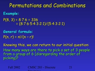 Discrete mathematics counting and logic relation | PPT