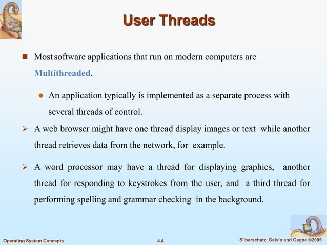 OS-operating systems- ch04 (Threads) ... | PPT