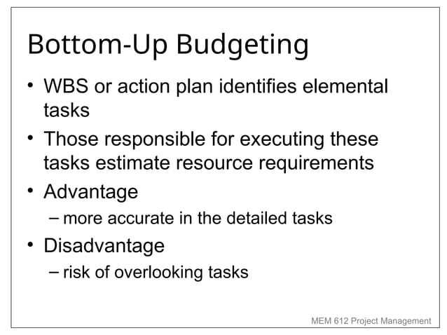 budgeting in project management introduction | PPT