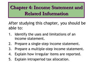 Income statement and relational information | PPT