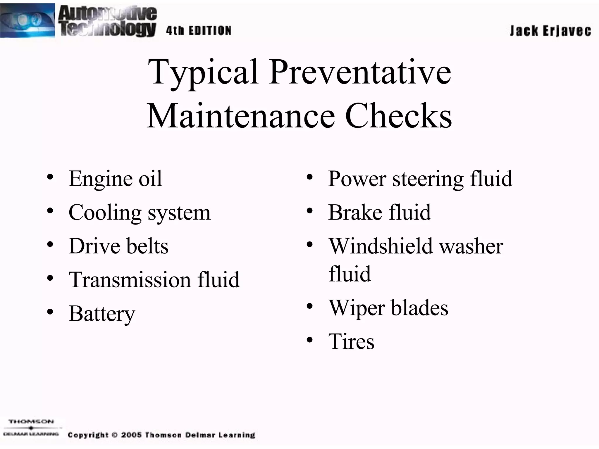 Ch04 Auto Sys Preventive Maintenance Rev | PPT