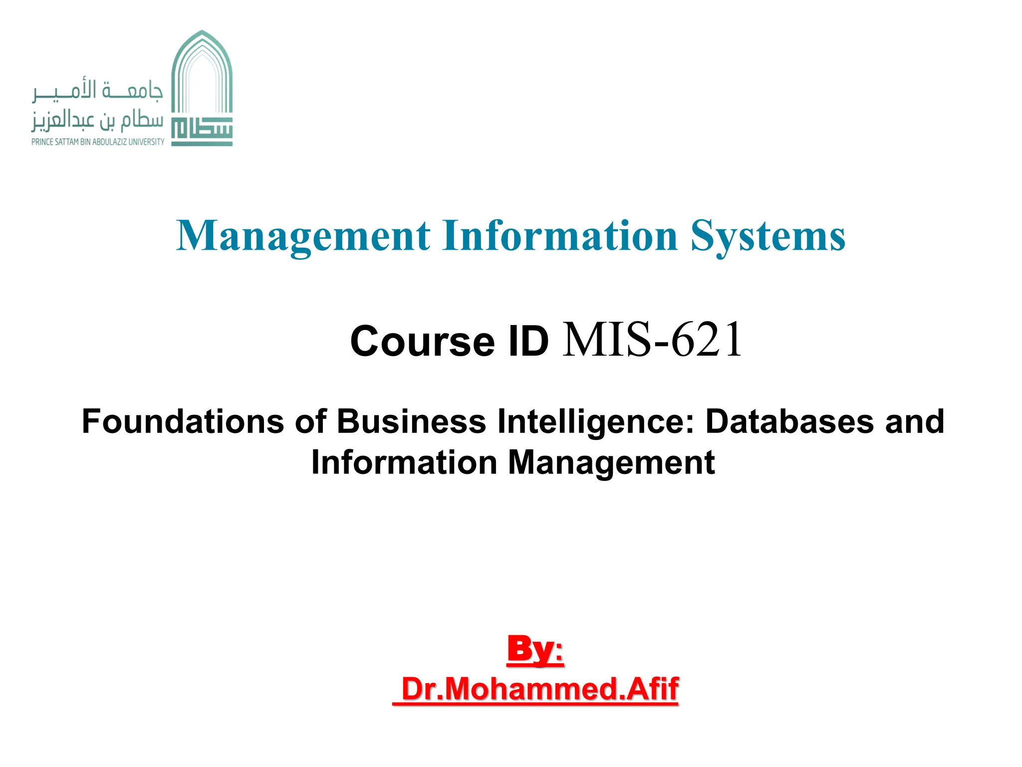 Foundations of Business Intelligence: Databases and Information ...