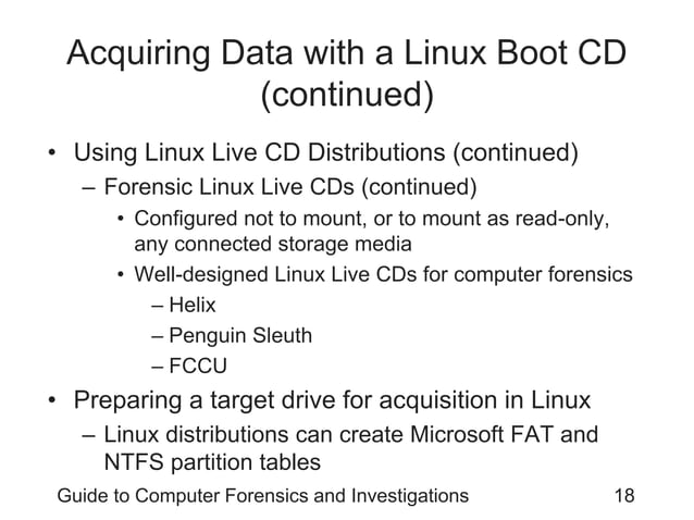Ch 04 Data Acquisition for Digital Forensics.ppt | Operating Systems | Computer Software and ...