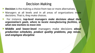 CH 04; MANAGERS AS DECISION MAKERS OF MANAGEMENT.pptx