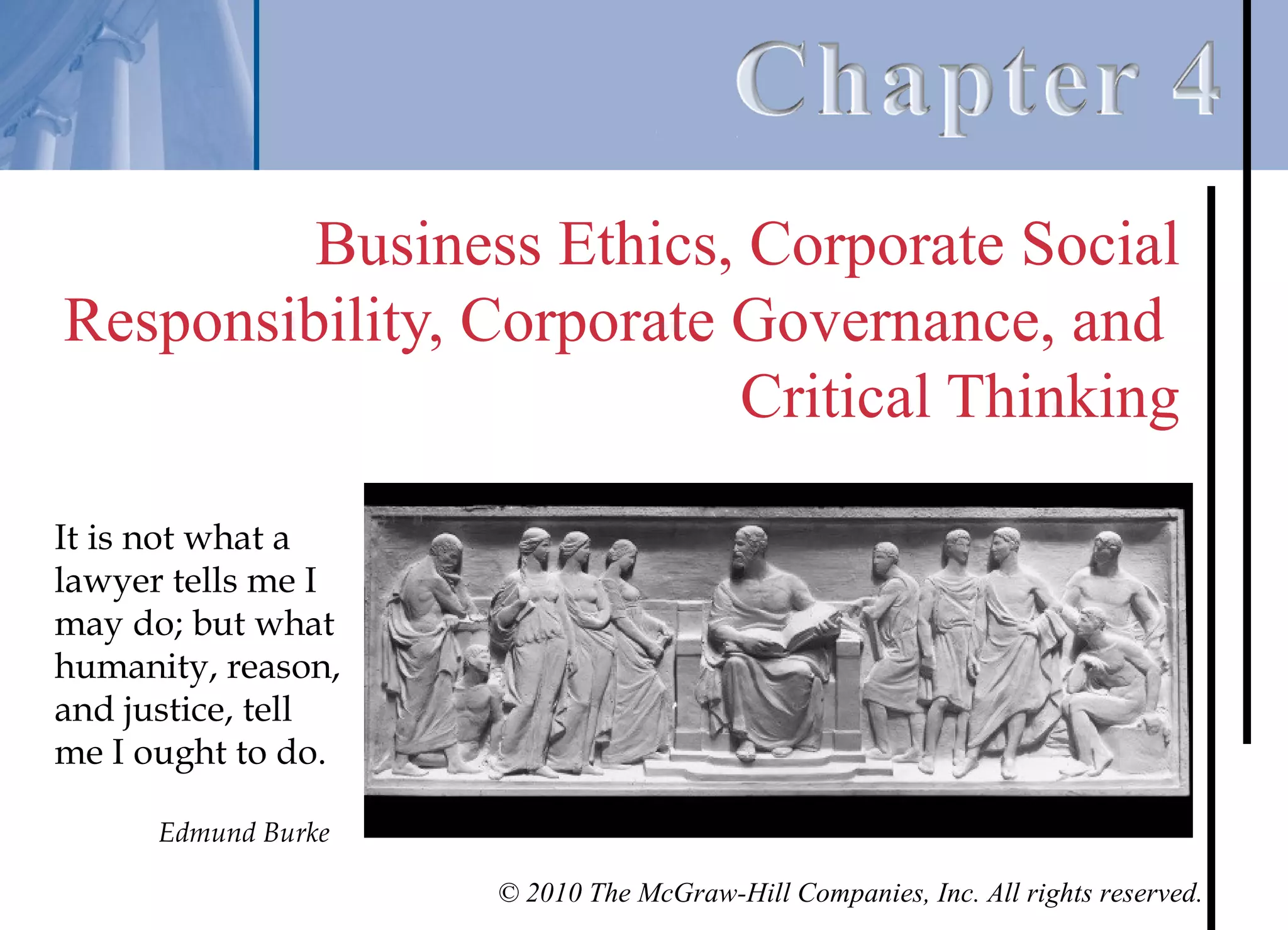 Chapter 4 - Business Ethics, Corporate Social Responsibility, Corporate ...