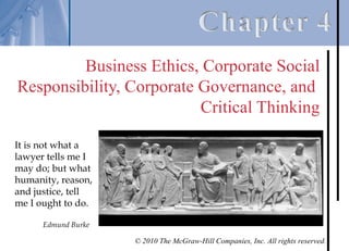 Chapter 4 – Business Ethics, Corporate Social Responsibility, Corporate ...