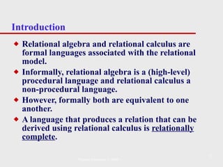 Relational Algebra-Database Systems | PPT