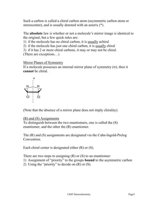 Ch05. streochemistry | PDF