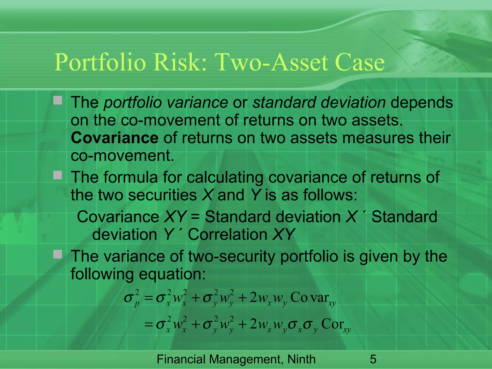 Risk and Return: Portfolio Theory and Assets Pricing Models | PPT