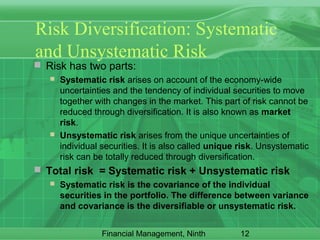 Risk and Return: Portfolio Theory and Assets Pricing Models | PPT