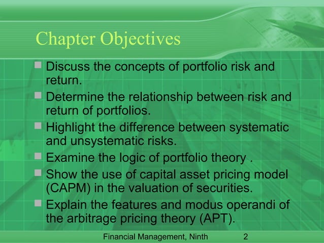 Risk and Return: Portfolio Theory and Assets Pricing Models | PPT