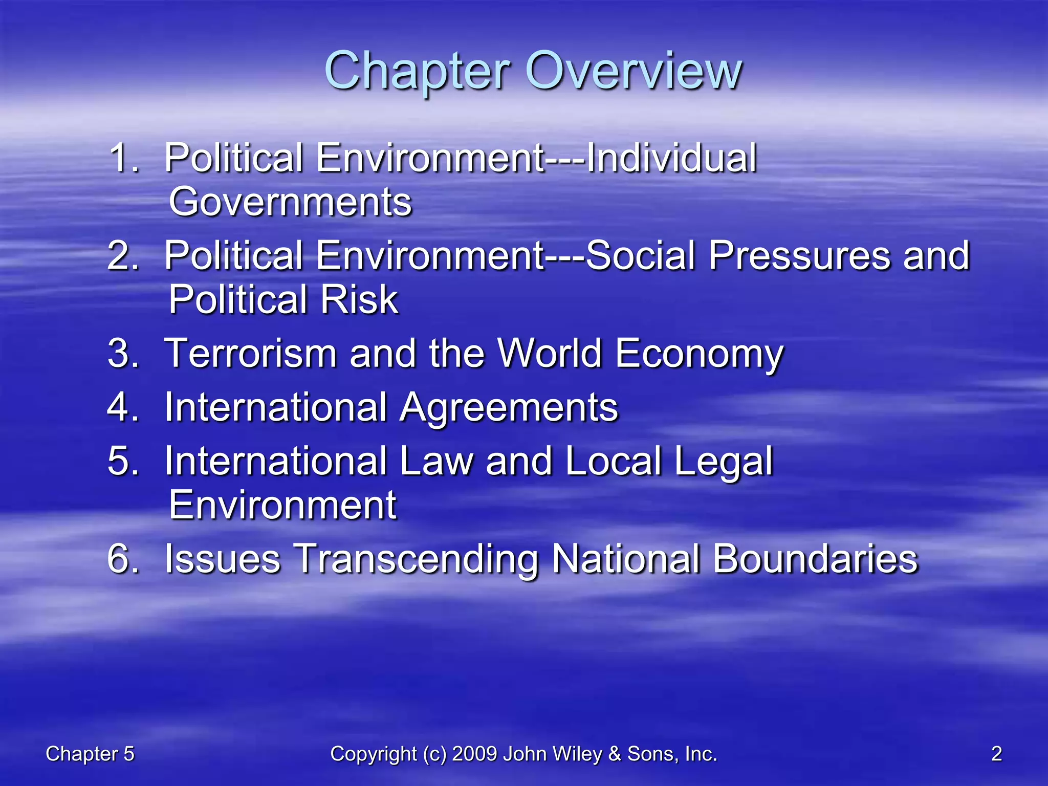 ch05. Political Legal Environments | PPT
