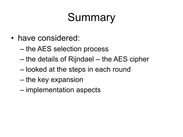 Cryptography and network security AES ALG | PPT