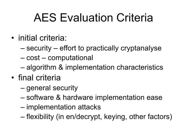 Cryptography and network security AES ALG | PPT
