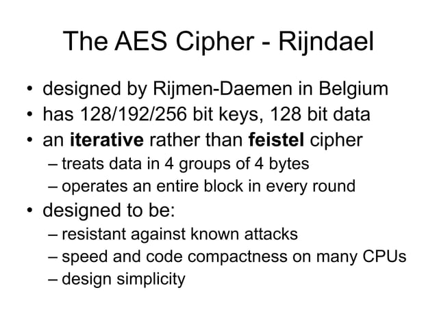 Cryptography and network security AES ALG | PPT