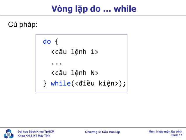Ch05 - Cau truc lap- nhap mon lap trinh hcmut | PDF